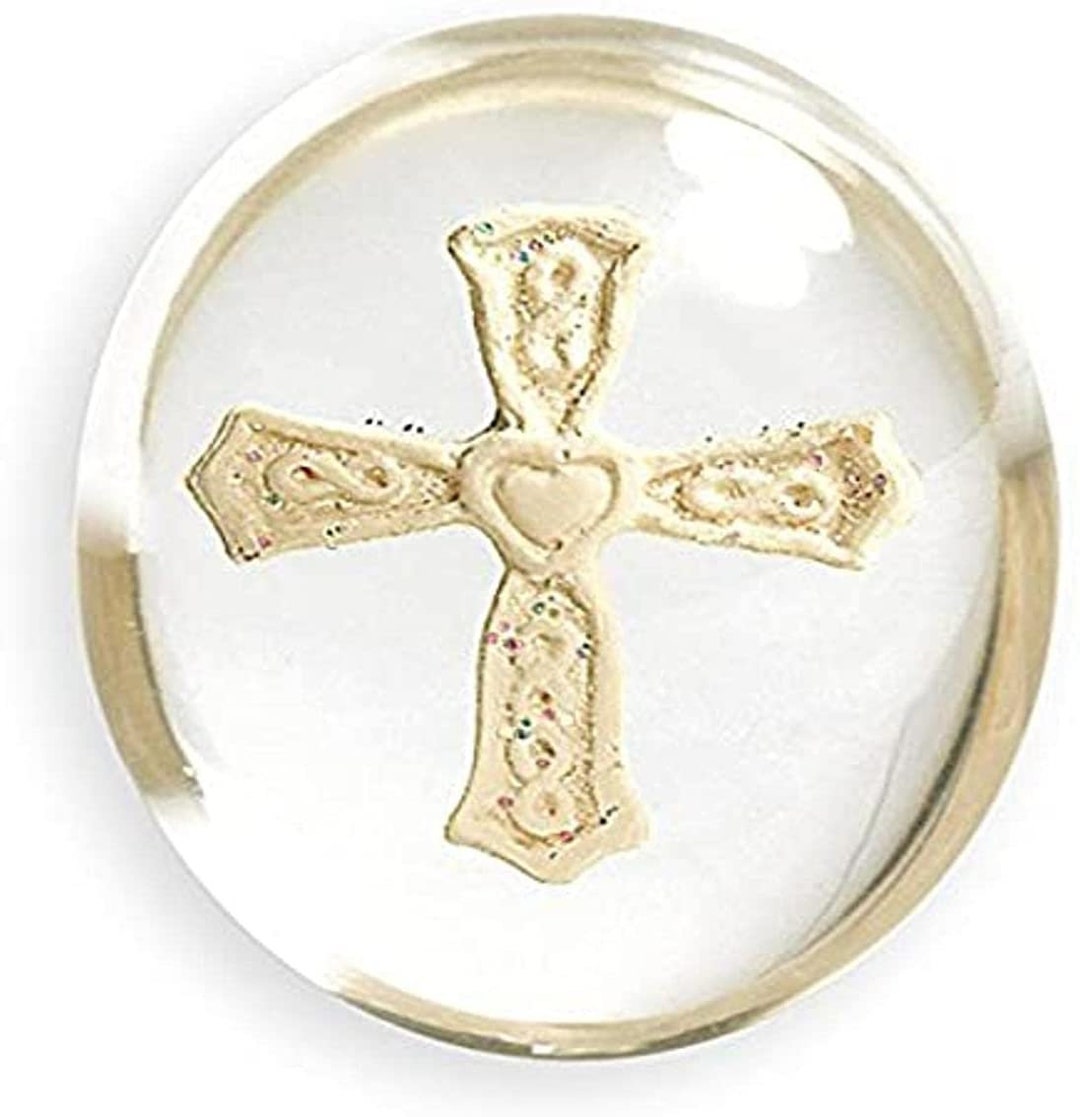 Cross With Heart Pocket Stone 1 1/2 High Worry Stone - Etsy