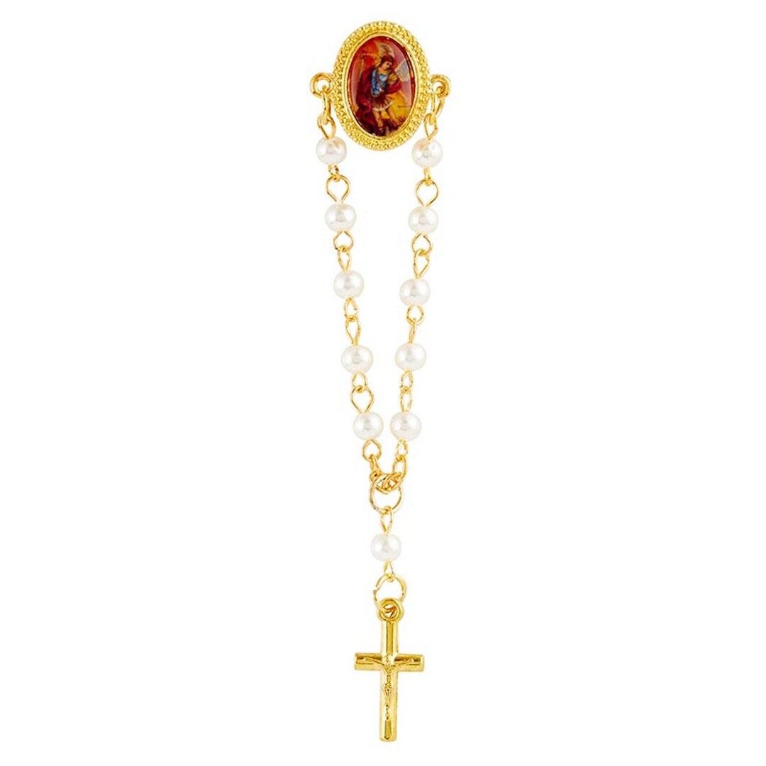 St. Michael Rosary Lapel Pin With Case 3 1/2 Long 1 - Etsy