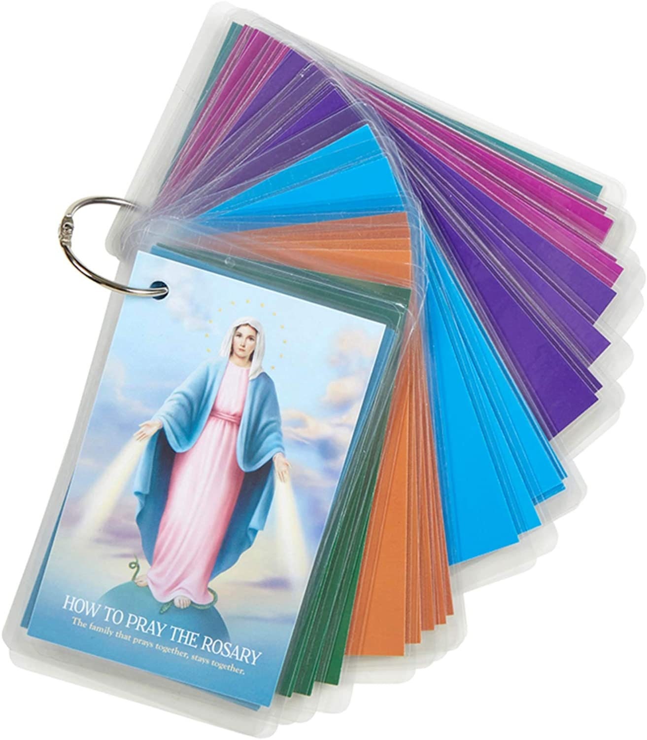 Laminated Rosary Prayer Card Set 27 Cards Removable Ring - Etsy