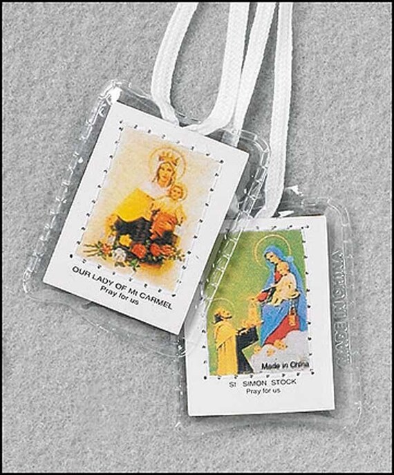 White Laminated Scapular | Etsy