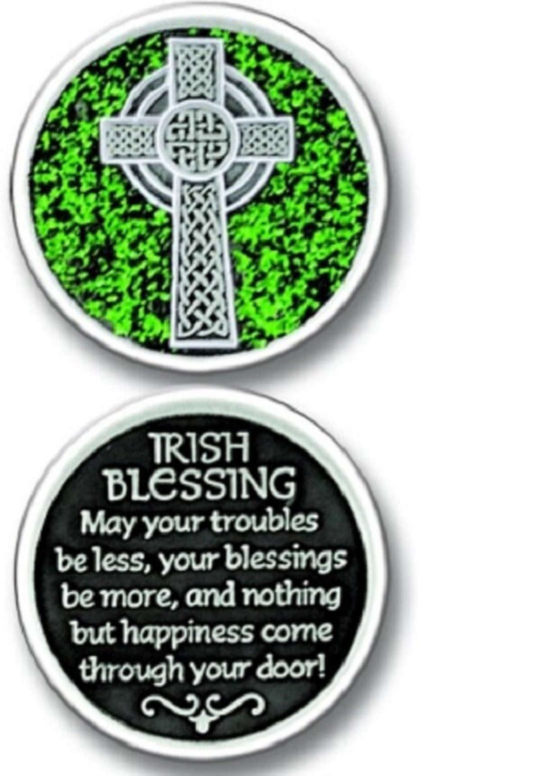 Irish Blessings Enamel Celtic Cross Pocket Token 1 1/4 Diameter With ...