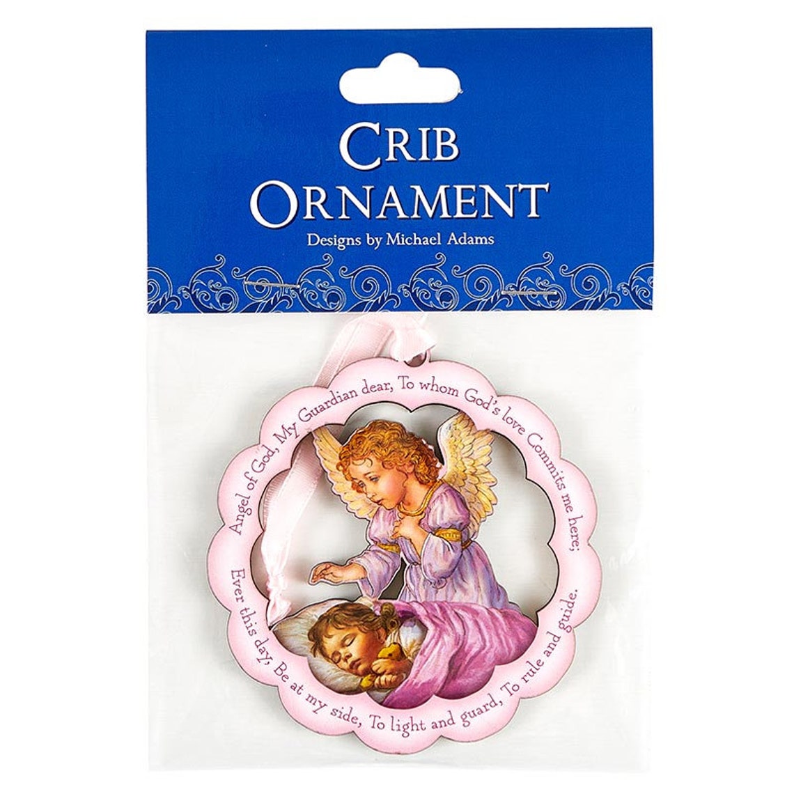 Guardian Angel Wood Crib Medal Pink 3 1/2 Diameter - Etsy