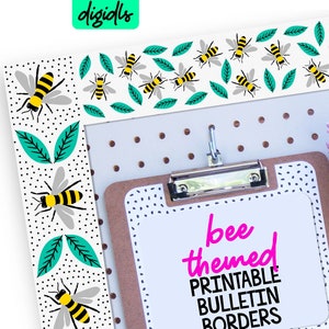 Printable Bee Themed Bulletin Border Pack (mix and Match Options) "bee ...