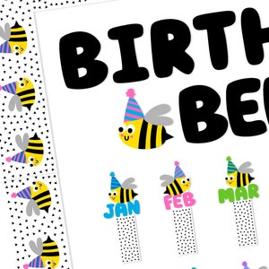 Printable birthday Bees Bulletin Board Idea for | Etsy
