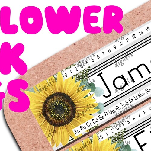 Editable Sunflower Desk Tags for Teachers DIGITAL DOWNLOAD | Etsy