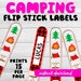 Printable Camping Themed Flip Sticks Labels Classroom | Etsy