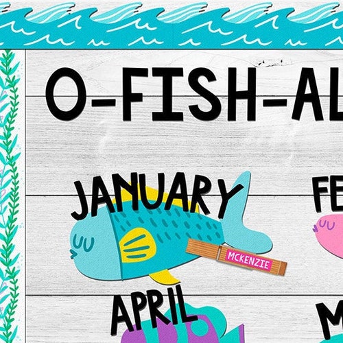 O-FISH-AL Birthdays Printable Bulletin Board Set W/ Bulletin - Etsy