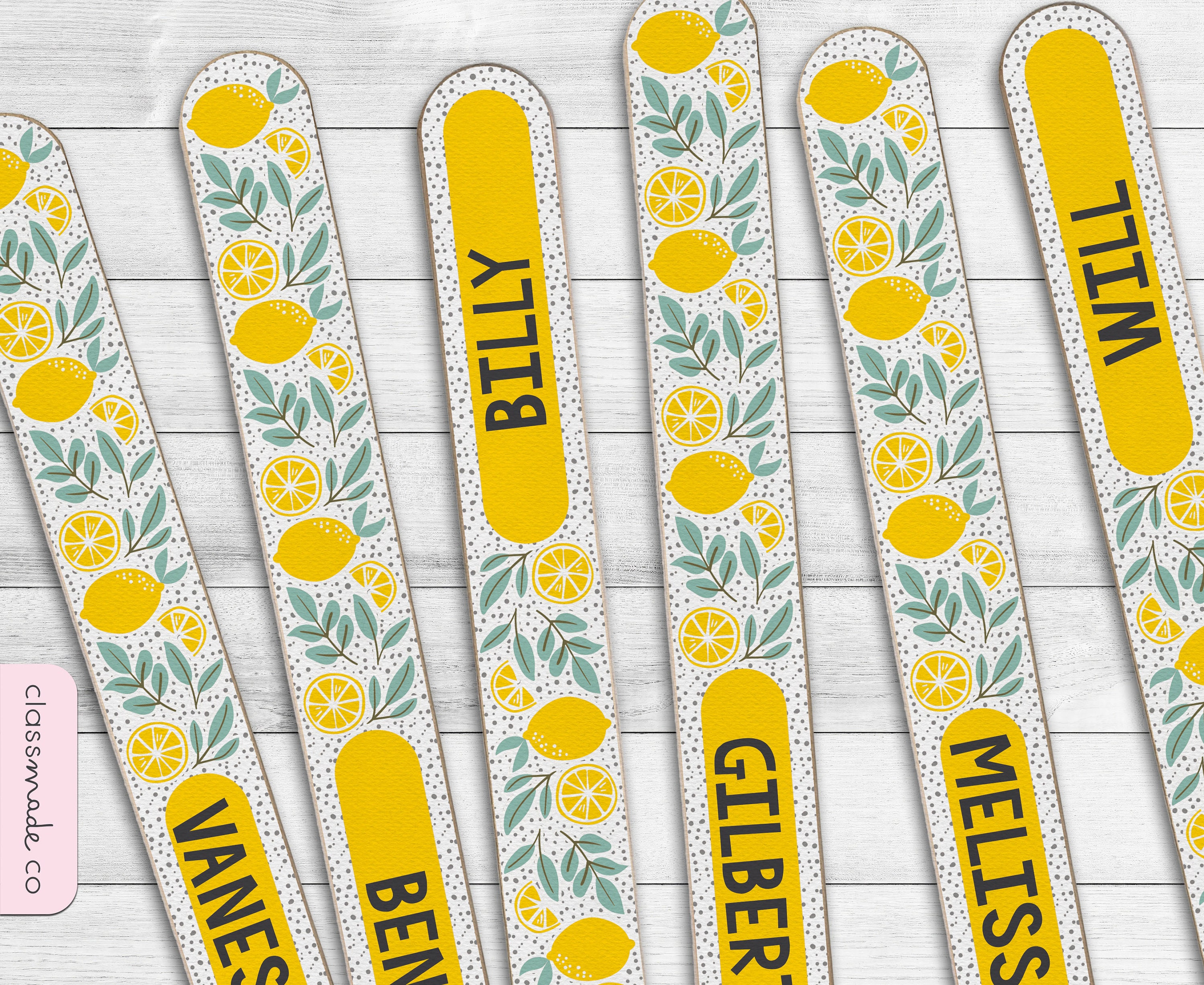Lemon Theme Flip Stick Labels // Name Sticks // Equity Sticks // Fair ...