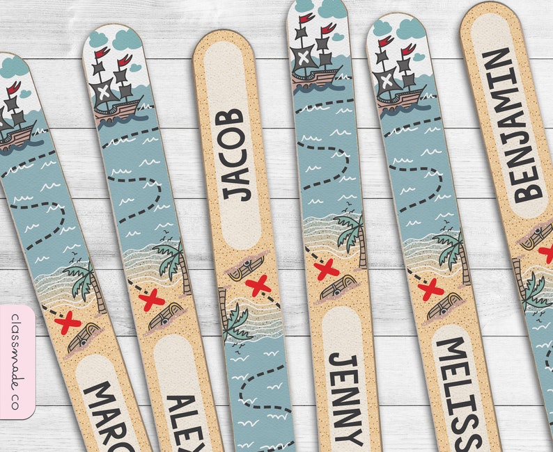 Pirate Themed Flip Stick Labels // Classroom Management // Name Sticks ...