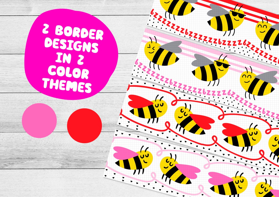 Printable Bulletin Borders for Teachers // Bee Themed Printable ...