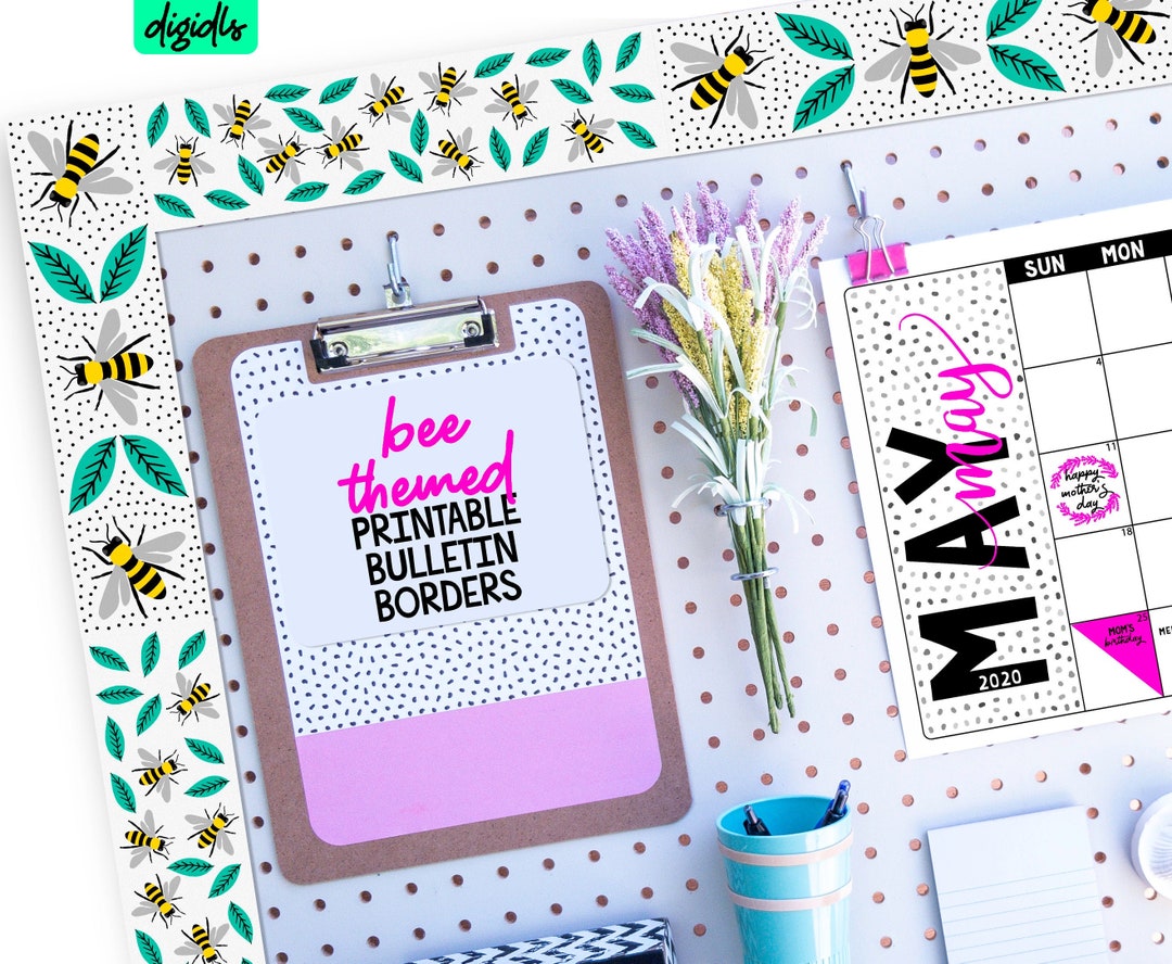 Printable Bee Themed Bulletin Border Pack (mix and Match Options) "bee ...