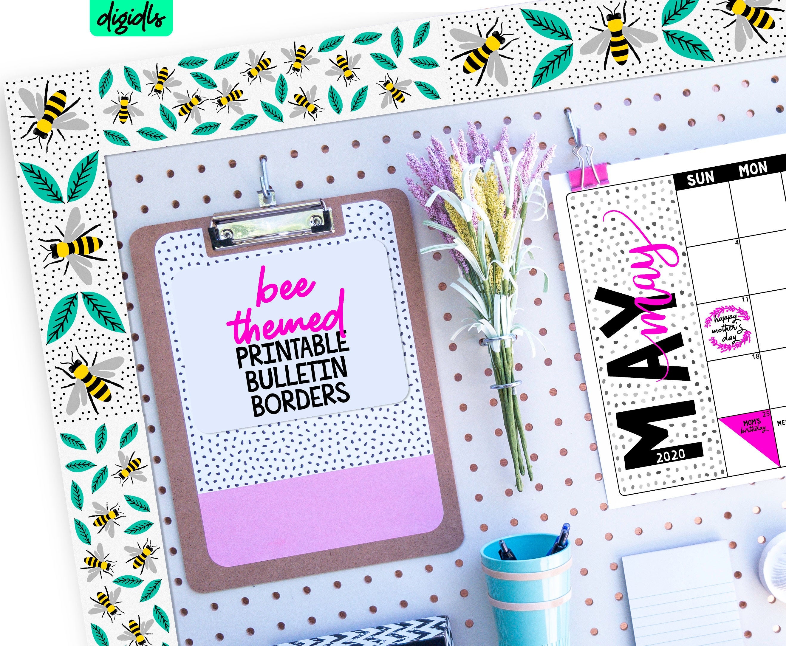 Printable Bee Themed Bulletin Border Pack (mix and Match Options) "bee ...