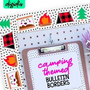 Camping Themed Classroom Bulletin Border, Buffalo Plaid Classroom Decor ...