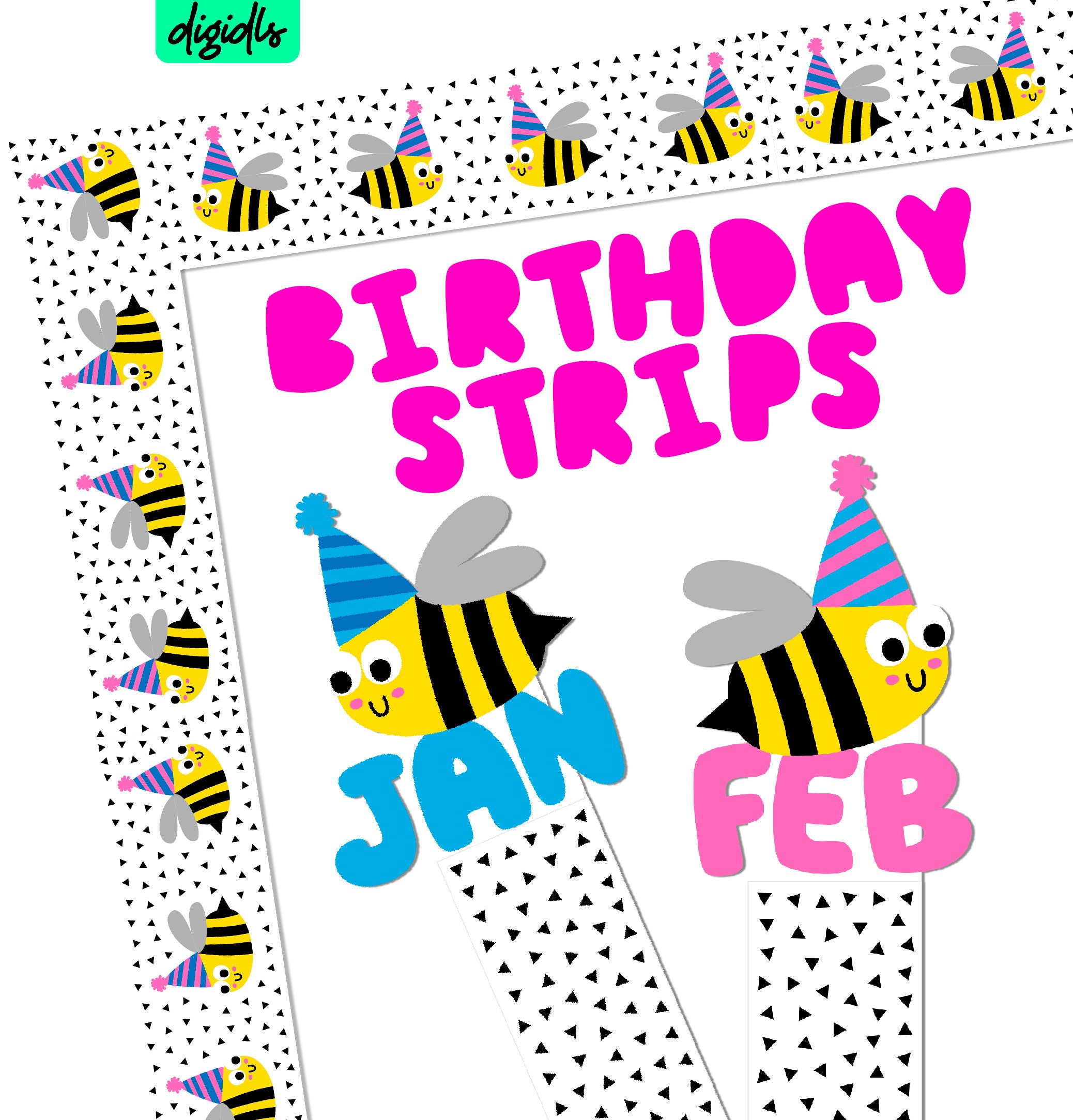 Printable birthday Bees Bulletin Board Idea for | Etsy