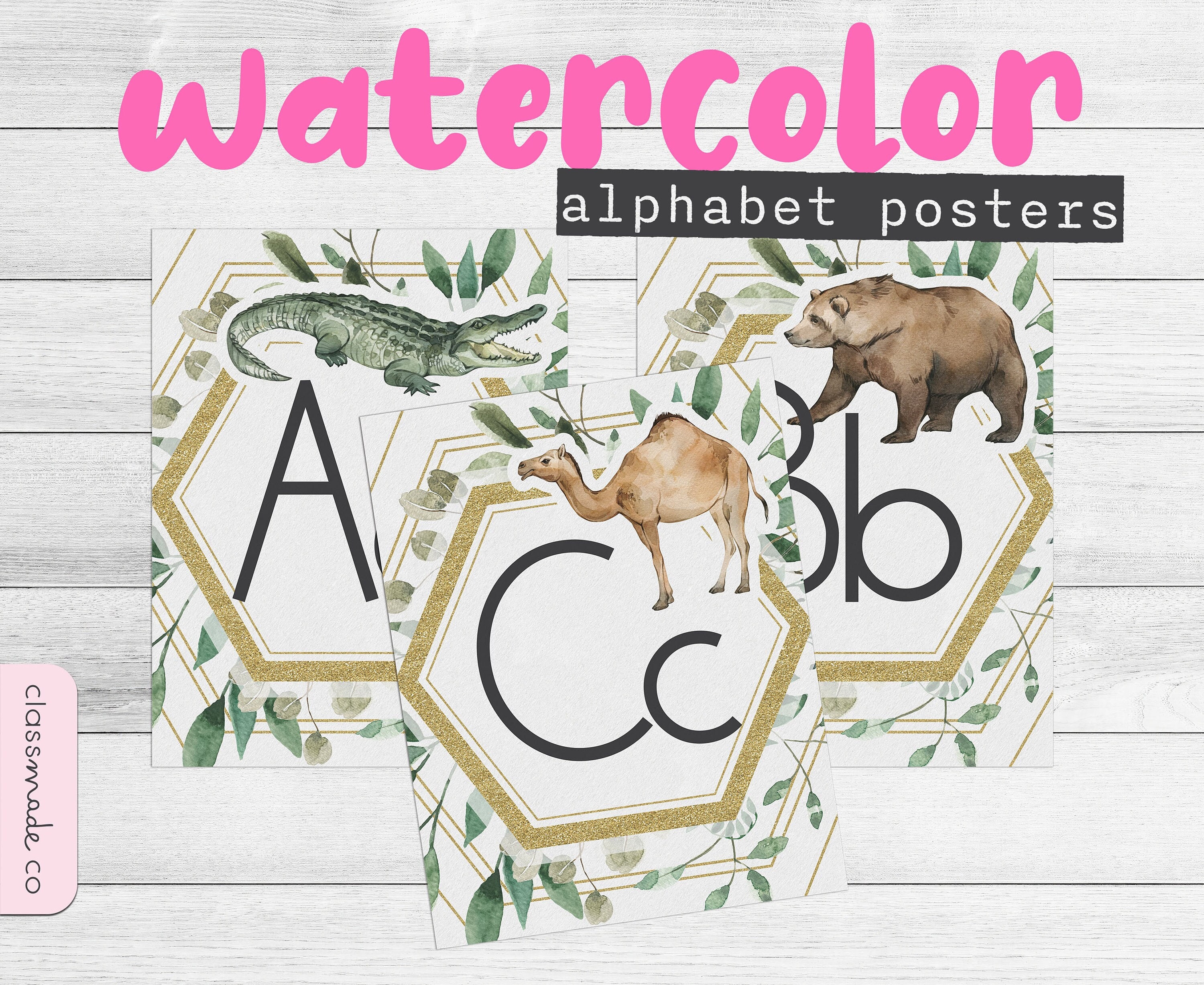 Printable Watercolor Alphabet Posters // Classroom ABC Posters ...