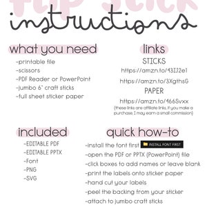 Pretty Flip Sticks Labels, Equity Sticks// Name Sticks // Fair Sticks ...