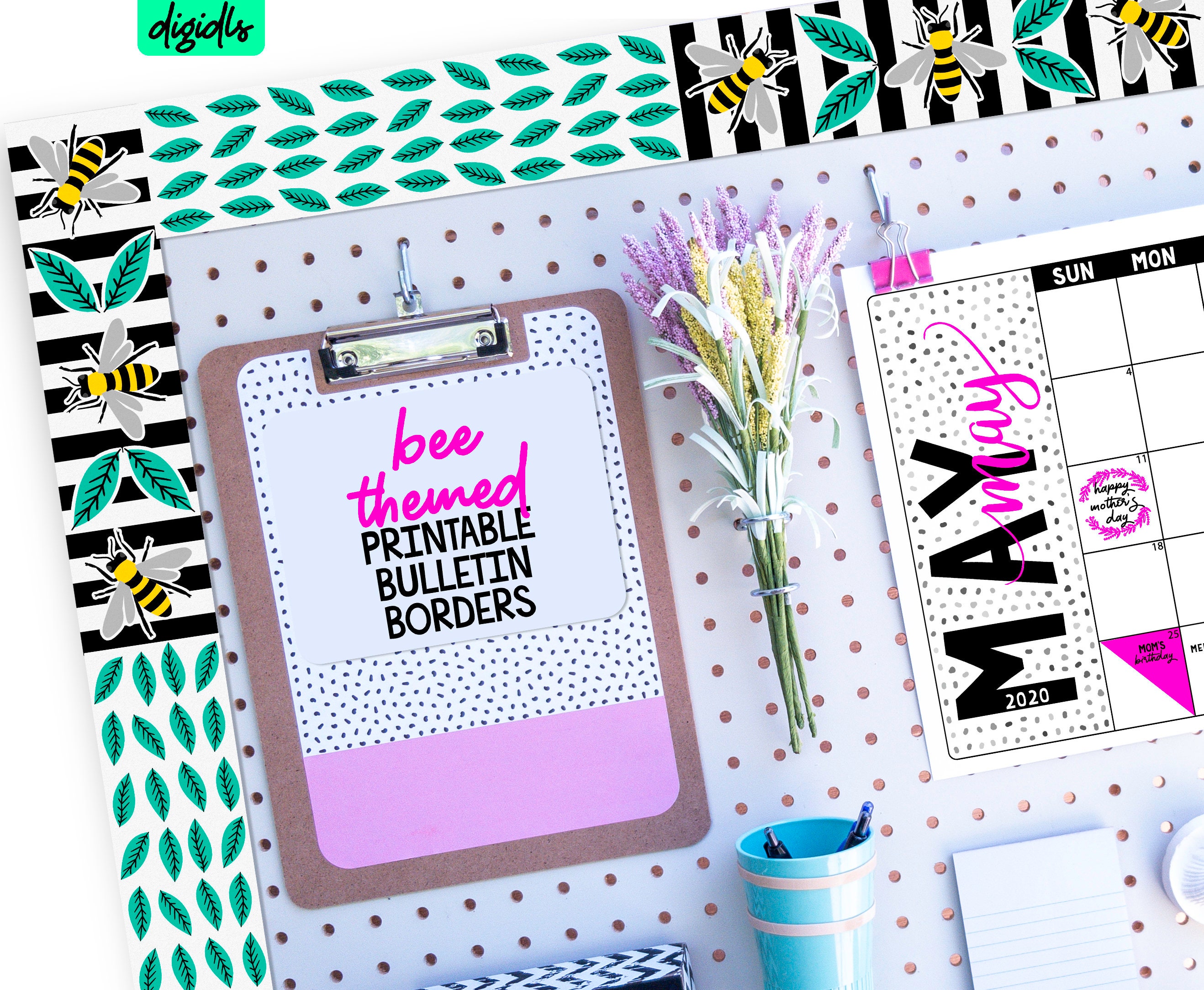 Printable Bee Themed Bulletin Border Pack (mix and Match Options) "bee ...
