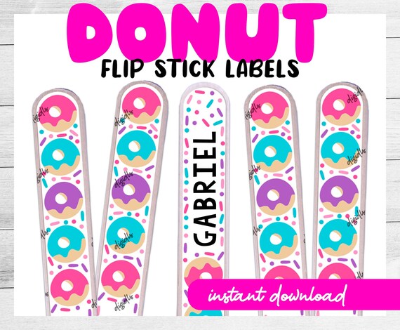 Donut Themed Flip Stick Labels for Classroom - Etsy