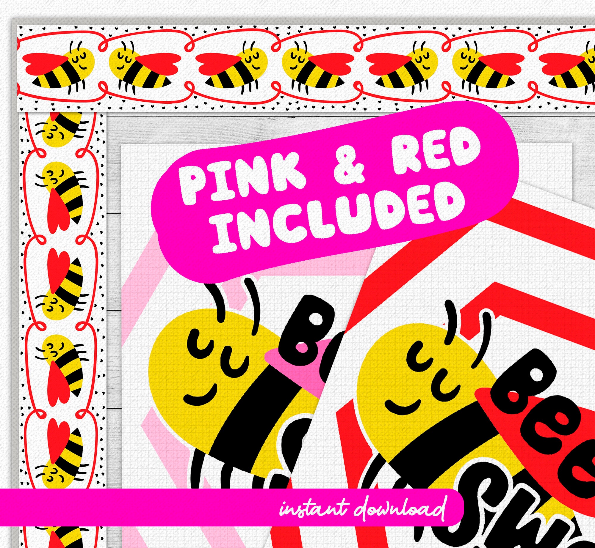 Printable Bulletin Borders for Teachers // Bee Themed Printable ...