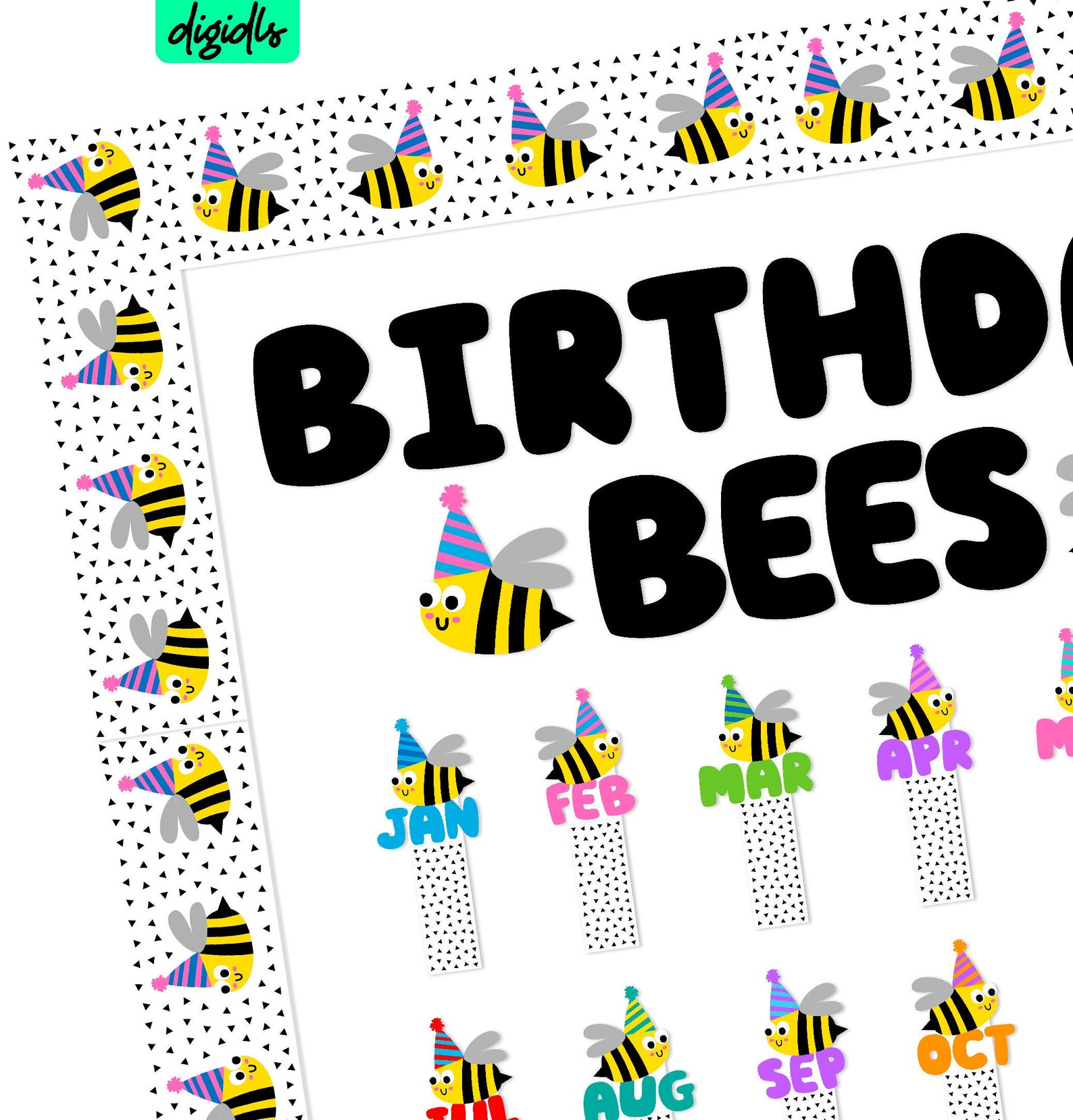 Printable birthday Bees Bulletin Board Idea for | Etsy