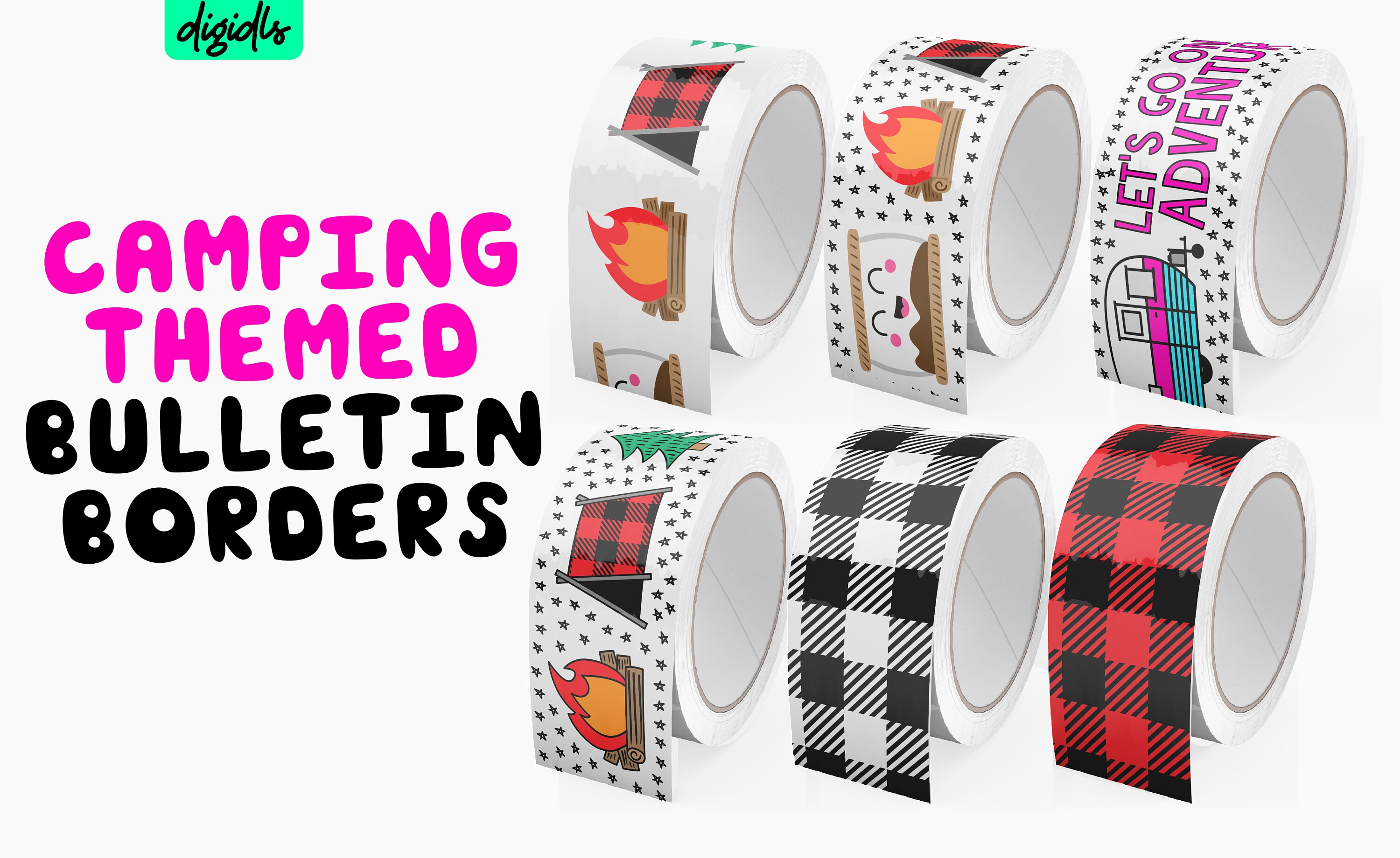 Camping Themed Classroom Bulletin Border, Buffalo Plaid Classroom Decor ...