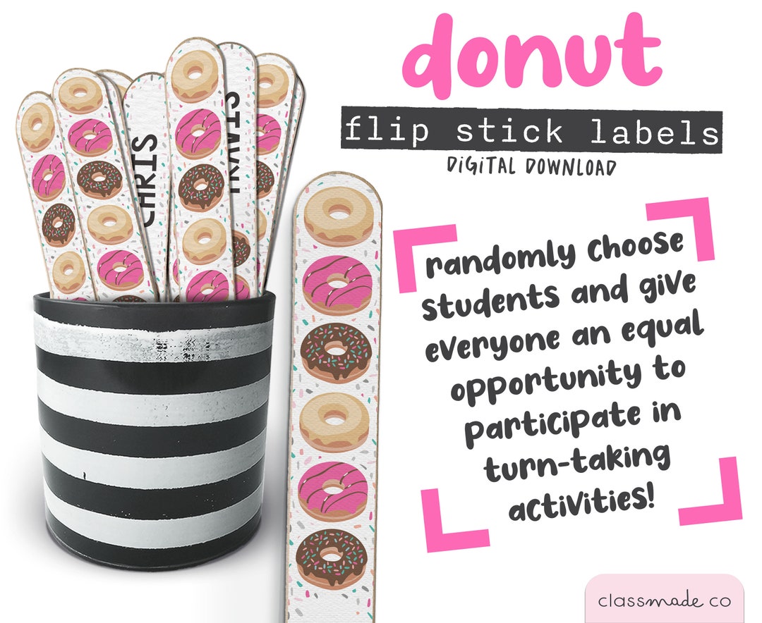 Donut Themed Flip Stick Labels for Classroom - Etsy