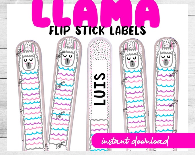 Printable Llama Flip Sticks Labels, Classroom Management Name Sticks ...