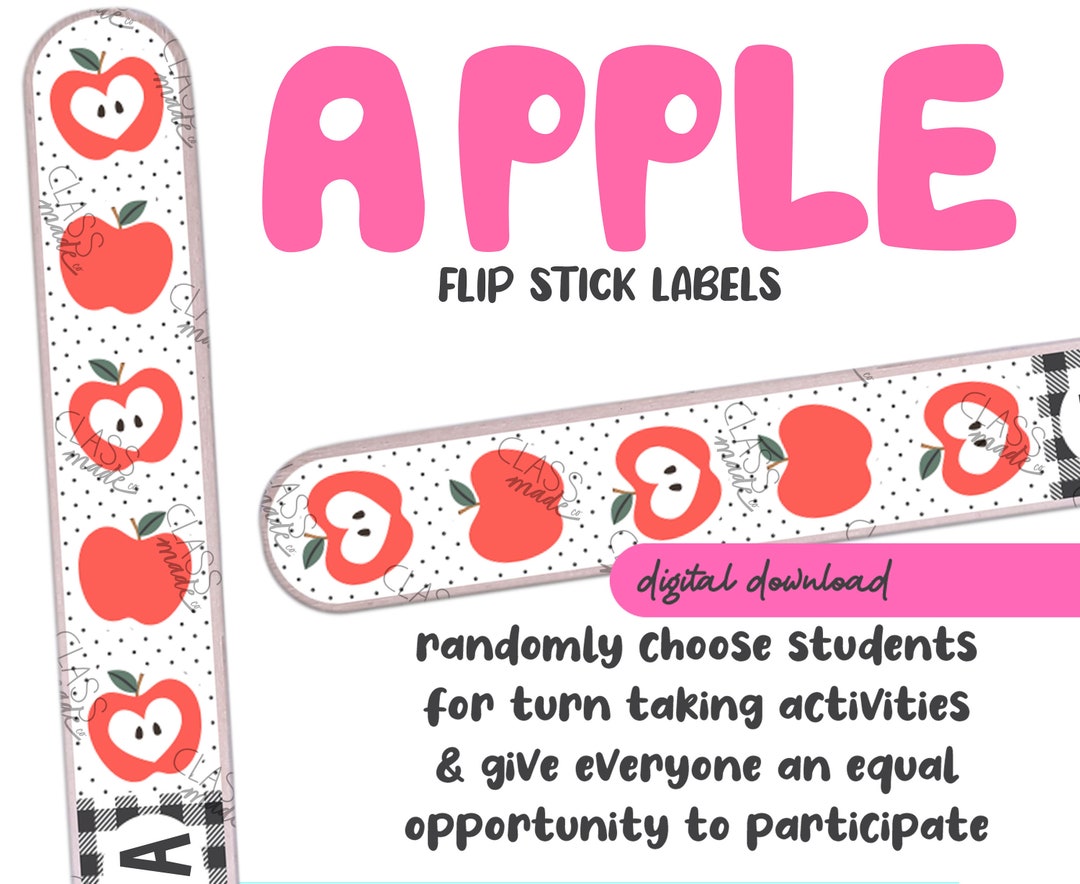 Apple Themed Classroom Flip Sticks // Name Sticks // Equity - Etsy