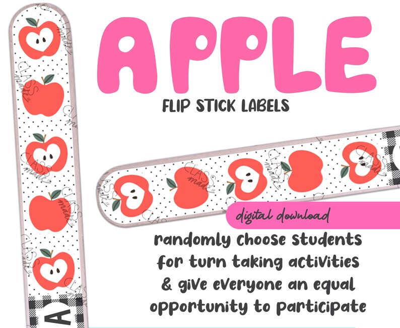 Apple Themed Classroom Flip Sticks // Name Sticks // Equity - Etsy