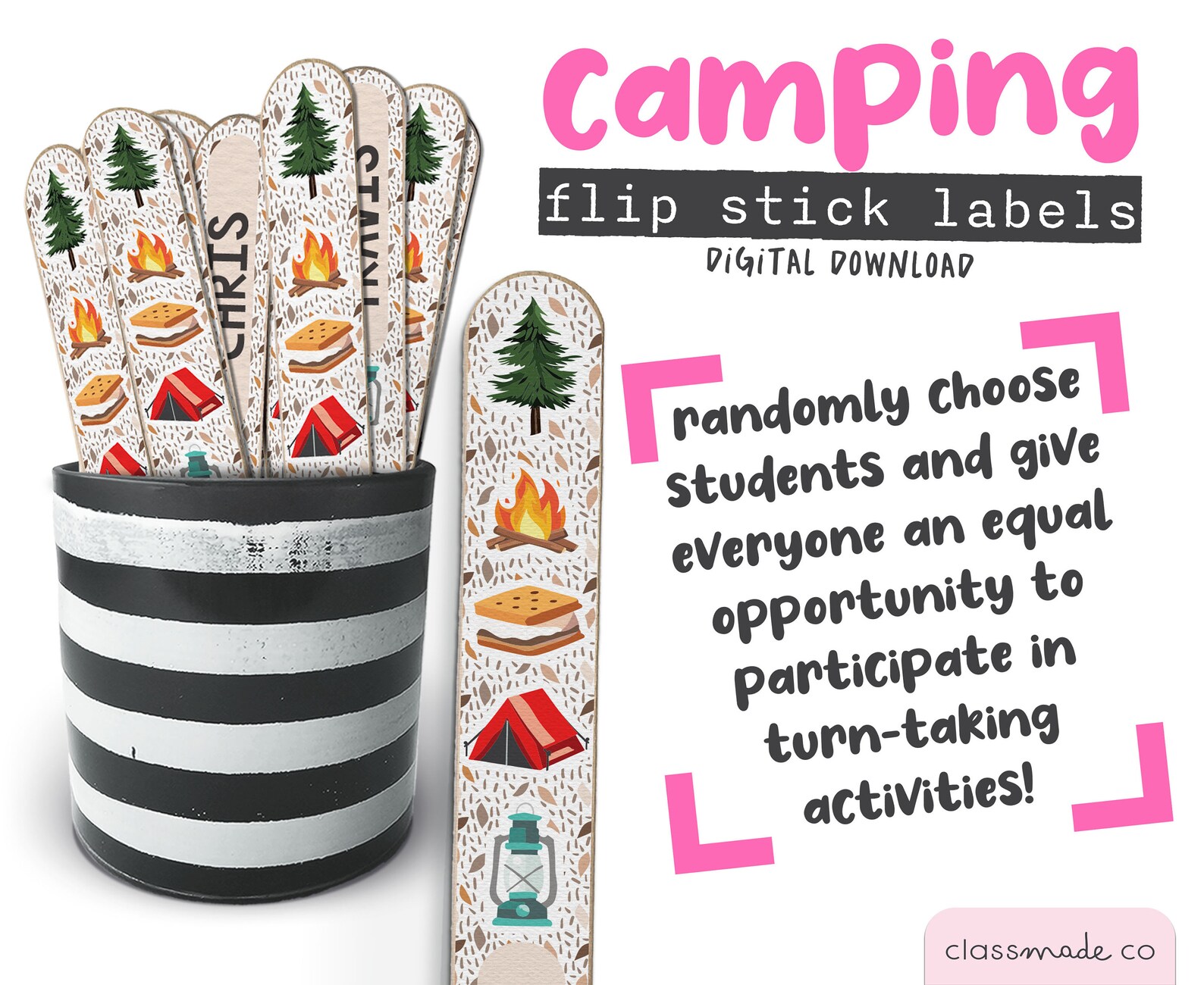 Classroom Labels Classroom Flip Stick Labels for Classroom Management ...