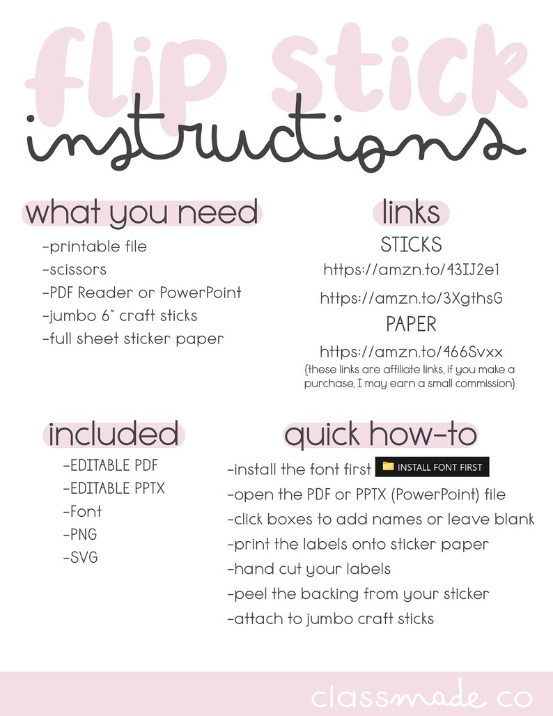 Honey Bee Flip Stick Labels // Name Sticks // Equity Sticks ...