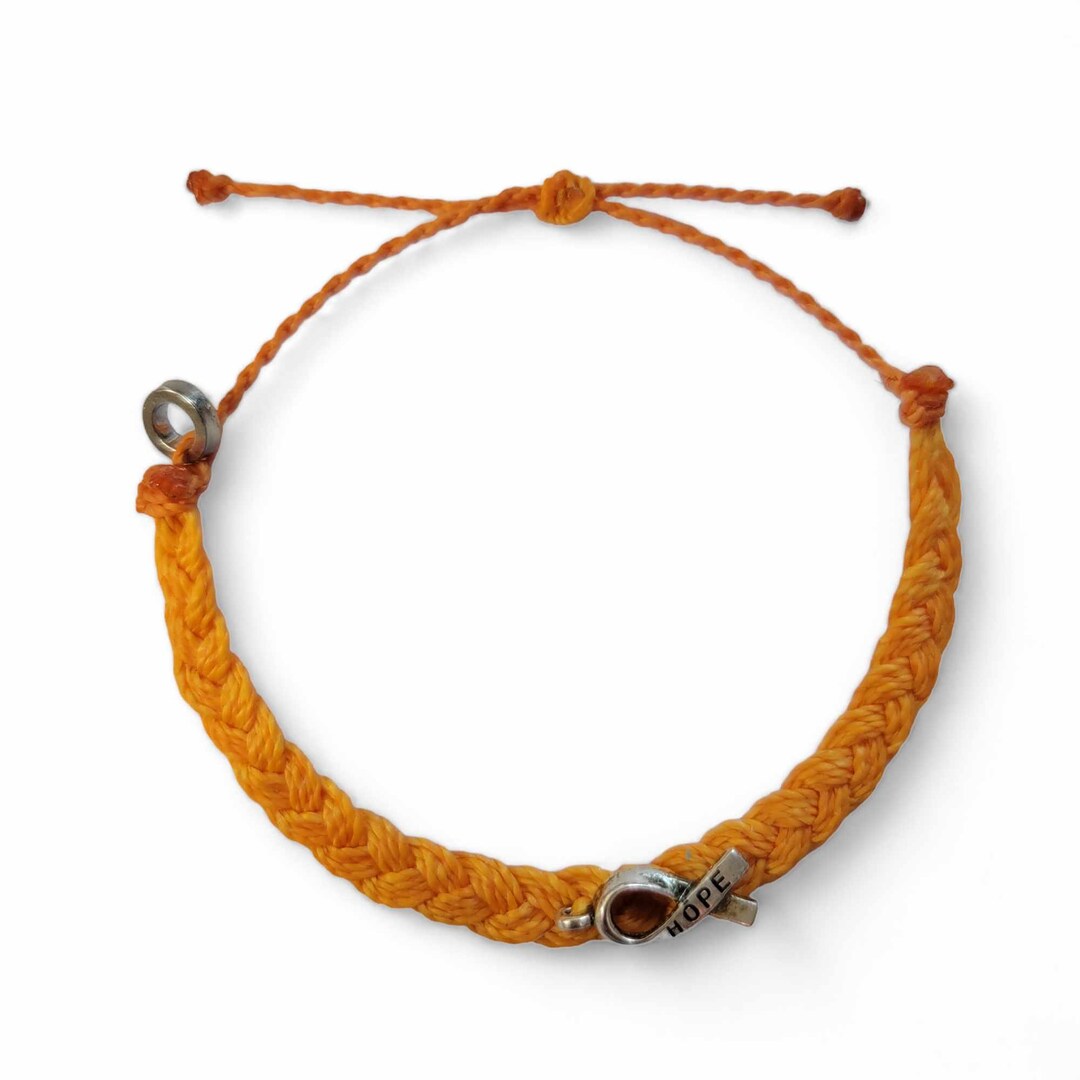 Kidney Cancer Awareness Bracelet, Braided Waxed Cord, Adjustable - Etsy