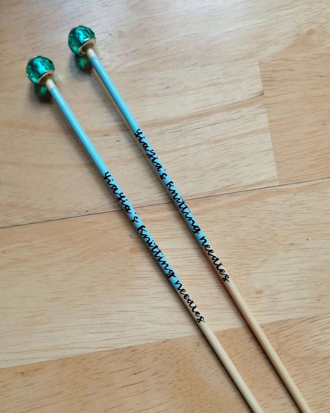 Personalized Jewelled Beaded Knitting Needles: Colourful Hand-painted ...