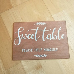 Sweet Table Wooden Wedding Sign - Rustic Wedding Decor, Dessert Table ...
