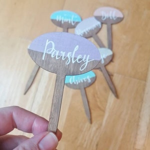 Colourful Plant Labels Cute Wooden Plant Names Pretty - Etsy