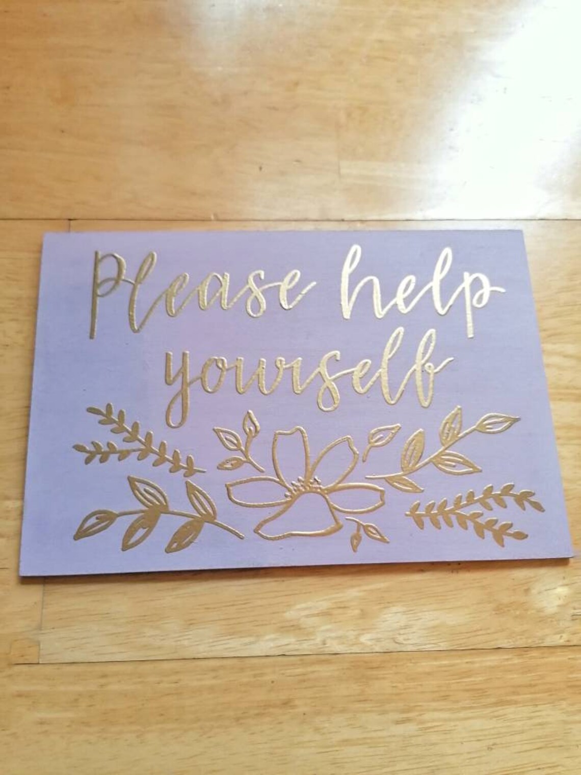 Wooden Wedding Sign Please Help Yourself Painted Floral | Etsy