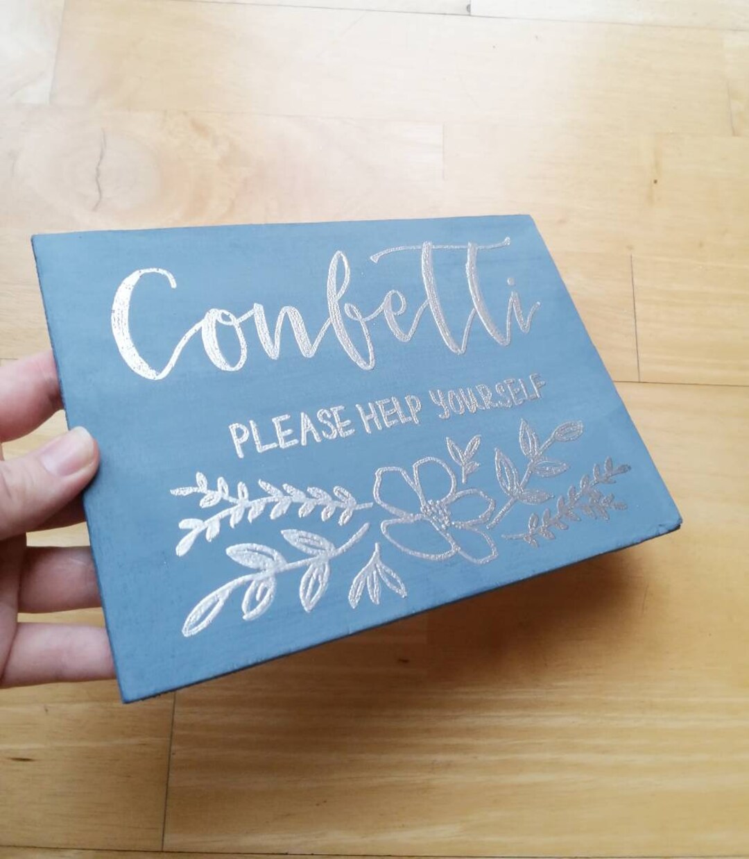 Wedding Confetti Sign Wooden Wedding Sign, Metallic Wedding Decor Petal ...