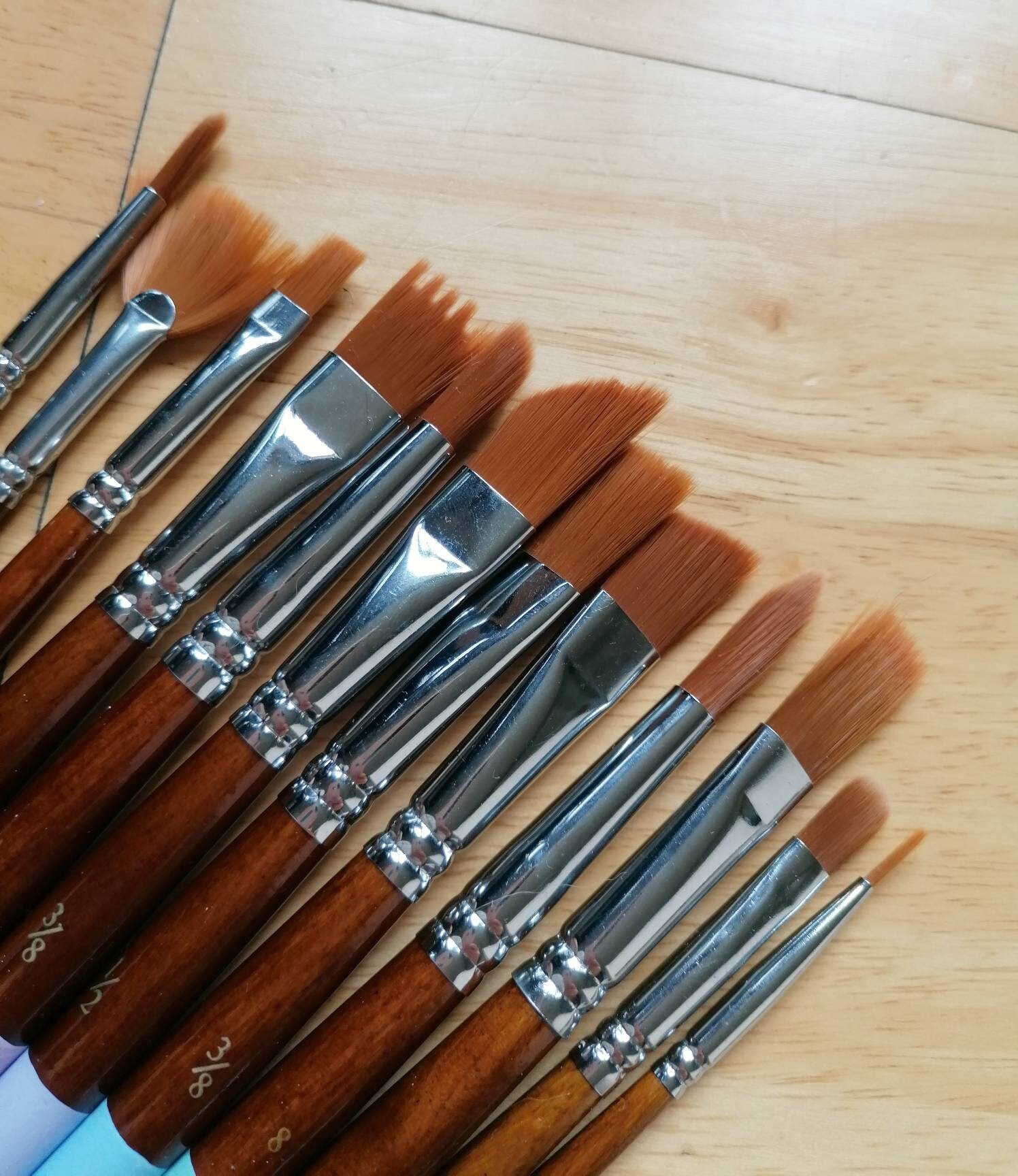 Personalised paint brush set custom rainbow paint brush set | Etsy