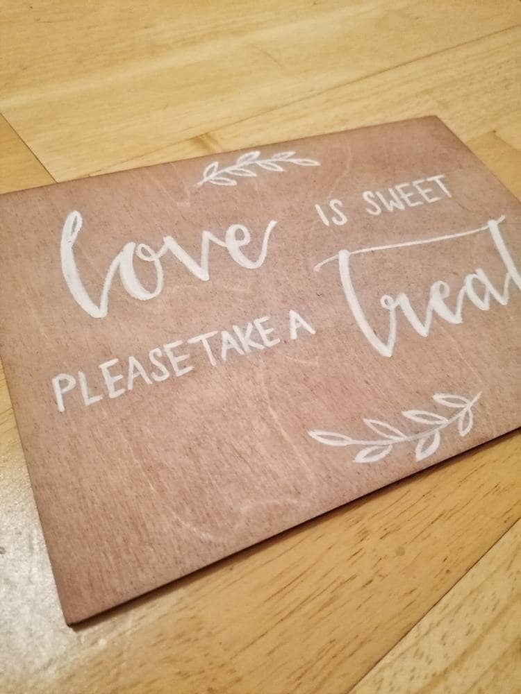 A3 large wood wedding sign Sweet table confetti sign | Etsy
