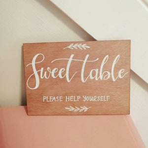 Sweet Table Wooden Wedding Sign - Rustic Wedding Decor, Dessert Table ...