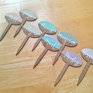 Colourful Plant Labels Cute Wooden Plant Names Pretty - Etsy