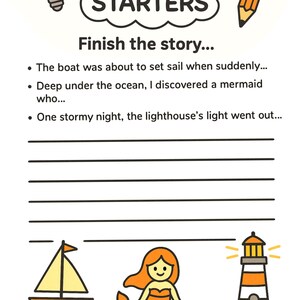 Story Starters - Set #002 (writing and Storytelling Prompts for Kids ...
