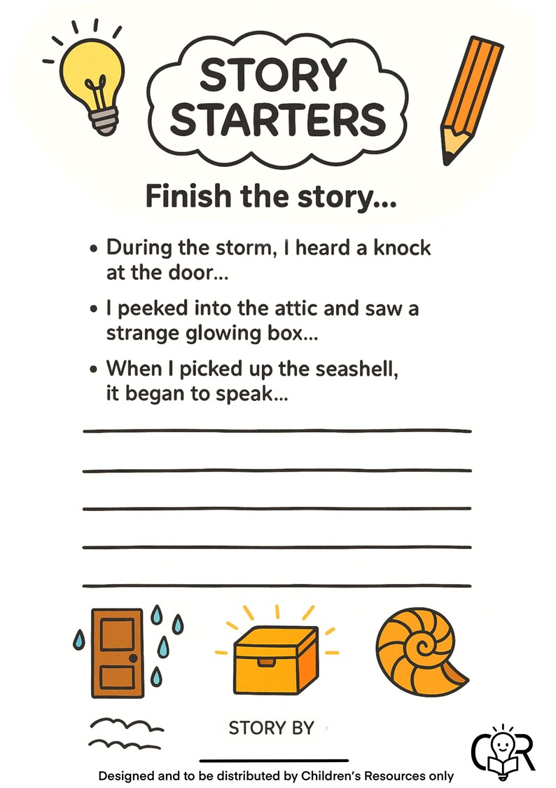Story Starters - Set #001 (writing and Storytelling Prompts for Kids ...