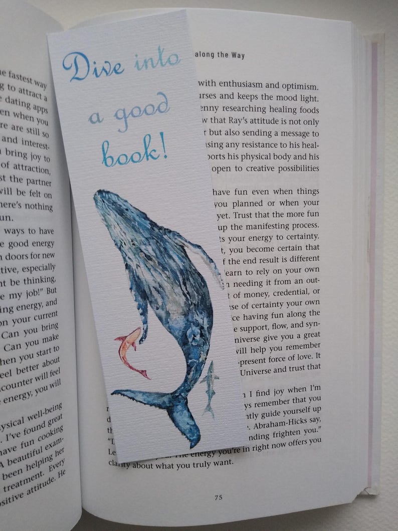 Whale Bookmark - Etsy