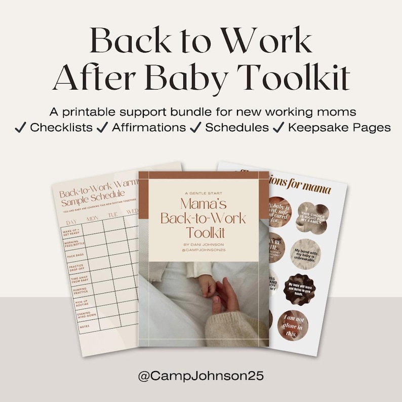 Working Mom Printable Toolkit: Daycare Checklist, Affirmations (PDF ...