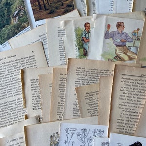 50 pc Vintage Book Pages / Old Book Pages Junk Journal | Etsy