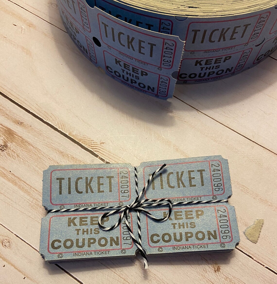 50 Pc Vintage Blue Double Raffle Tickets/ Vintage Paper Junk - Etsy UK