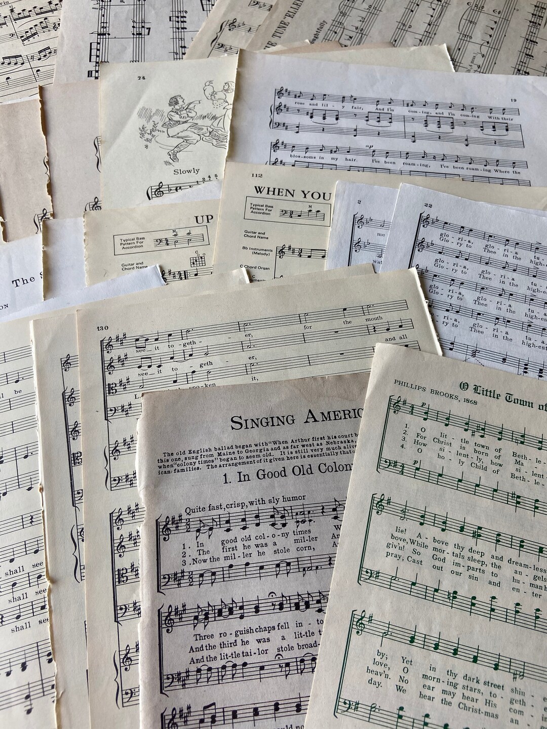 25 Pc Vintage Music Sheets / Decoupage, Scrapbooking Card Making Junk ...
