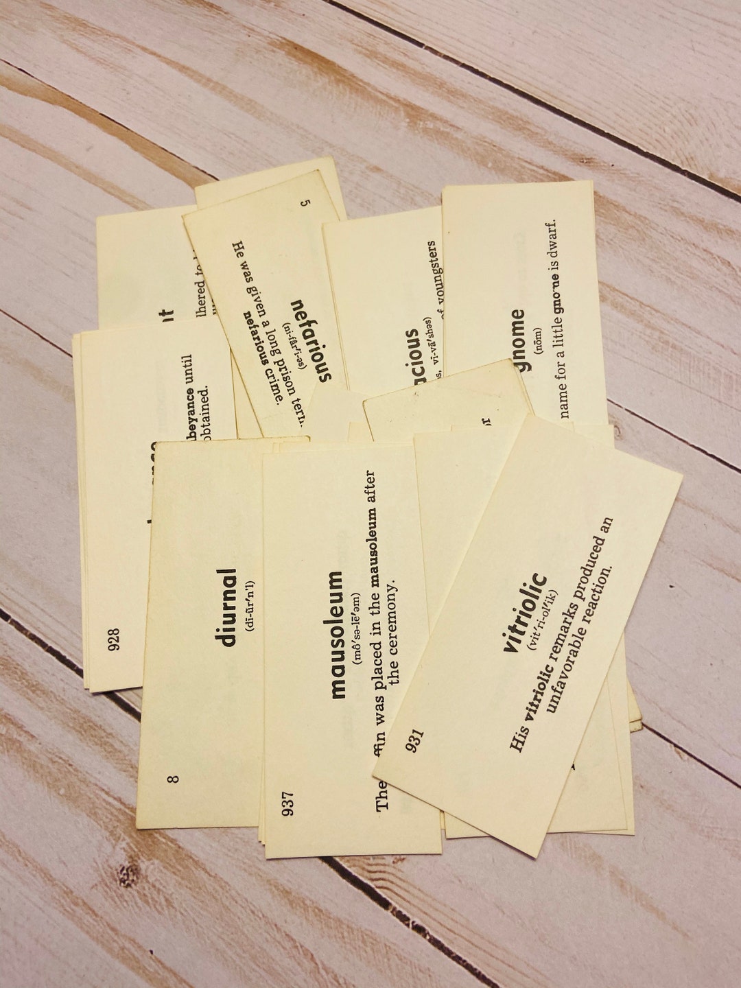 20 Pc Vintage English Vocabulary Flashcard/ Mini Flashcard English ...
