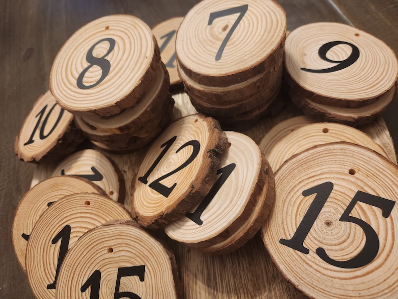 Wood Table Number Wooden Wood and Twine Centerpiece for - Etsy